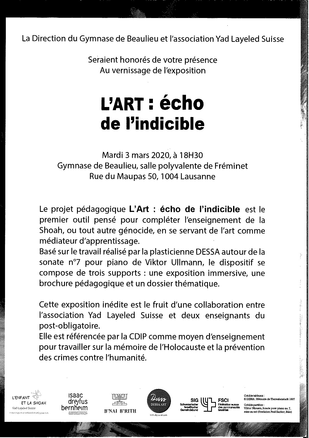Gil Lart écho De Lindicible Communauté Juive Libérale De Genève